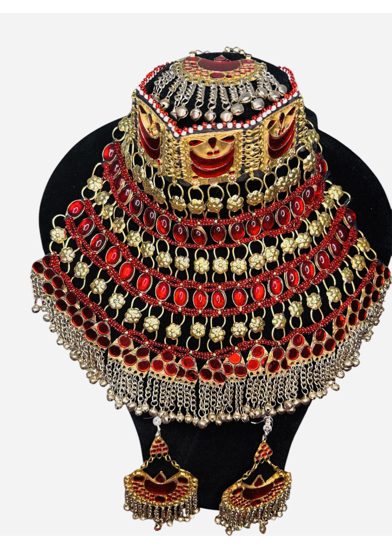 Red Afghan full jewellery set